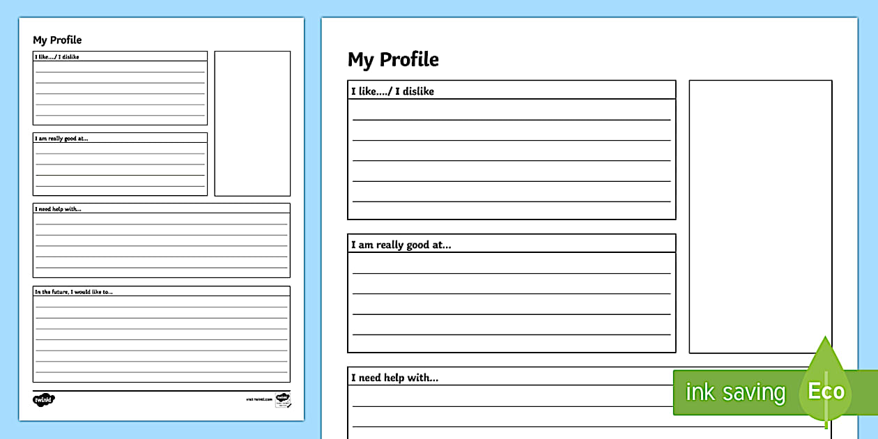My Profile Worksheet / Worksheet (teacher made) - Twinkl