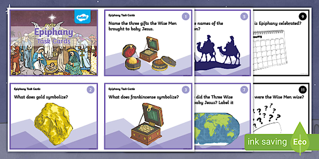 Colorful Epiphany Task Cards for 4th Grade | Twinkl USA
