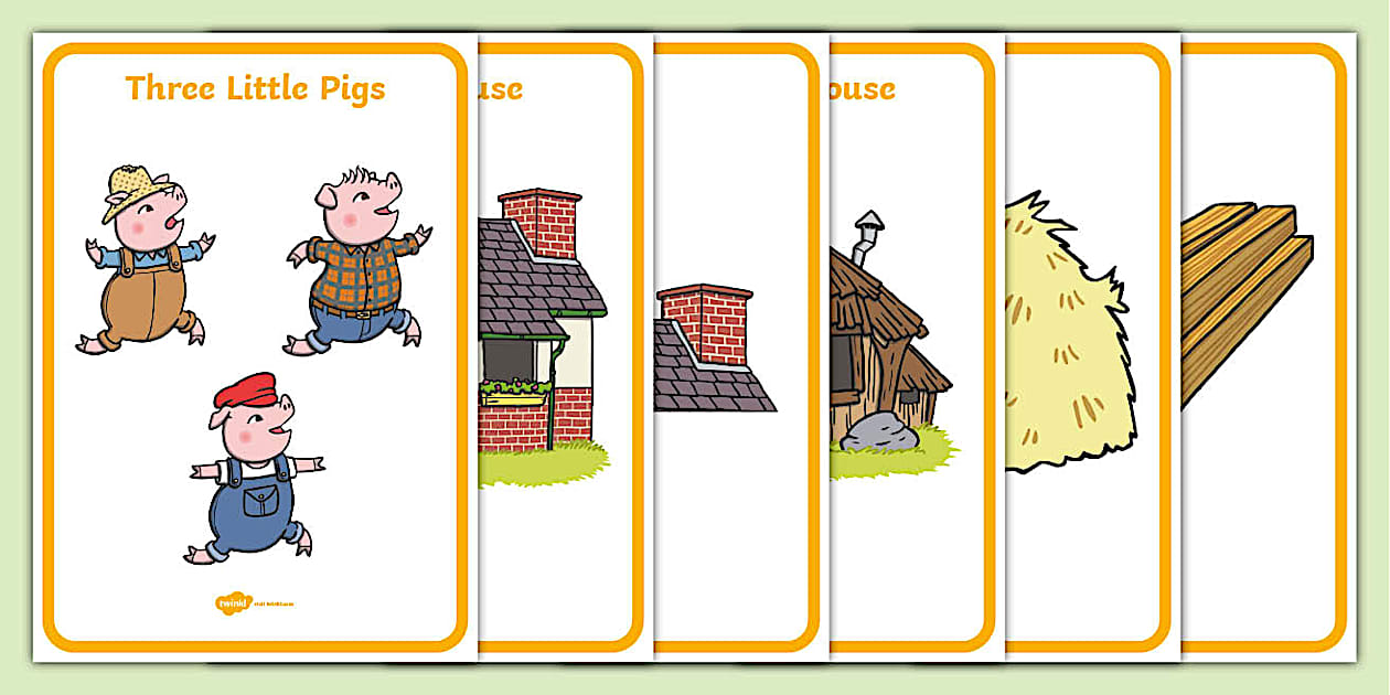 Cursive The Three Little Pigs Display Posters - Twinkl