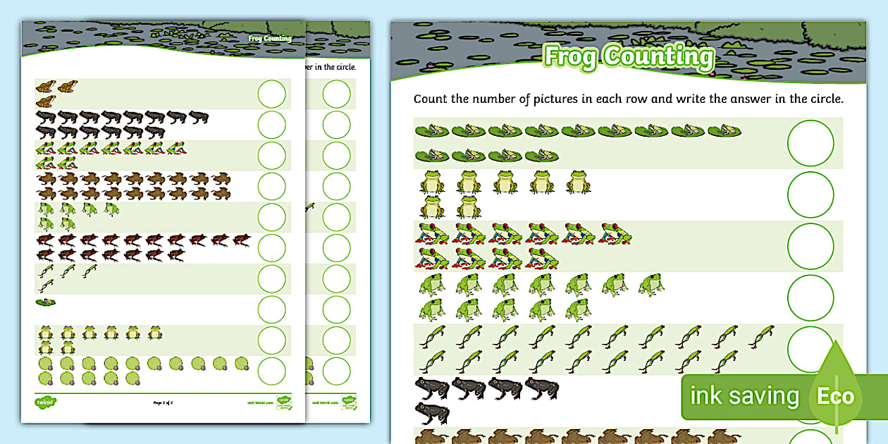 👉 Frog Counting Worksheet up to 20 (Lehrer gemacht)