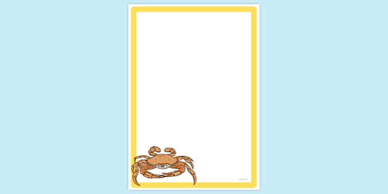 Paddle Swimming Crab Page Border | Page Borders | Twinkl