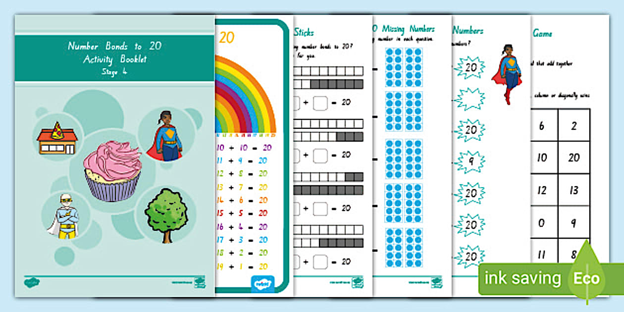 Number Bonds to 20 Activity Booklet (teacher made) - Twinkl