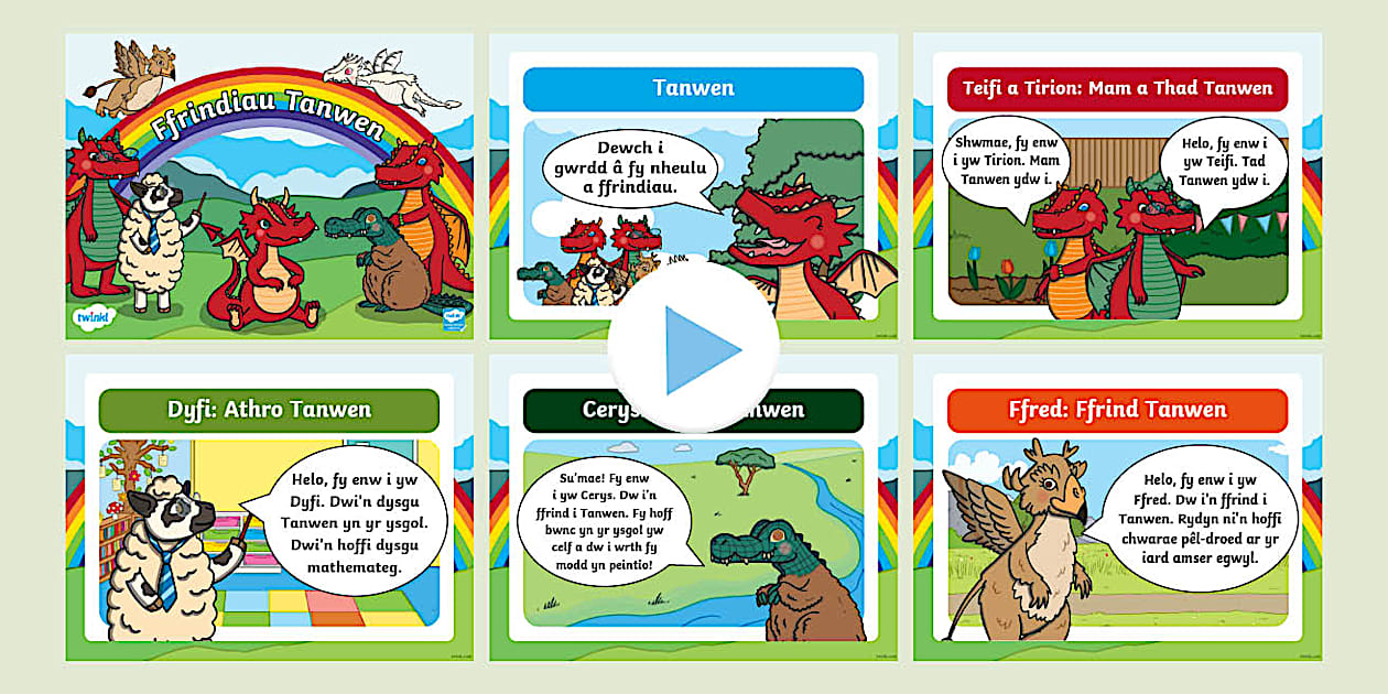 Pŵerbwynt Cyflwyno Cymeriadau Comics Tanwen (teacher made)