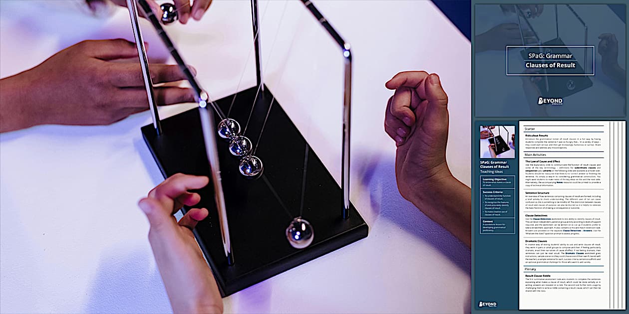 Grammar: Clauses of Result Lesson Pack (teacher made)