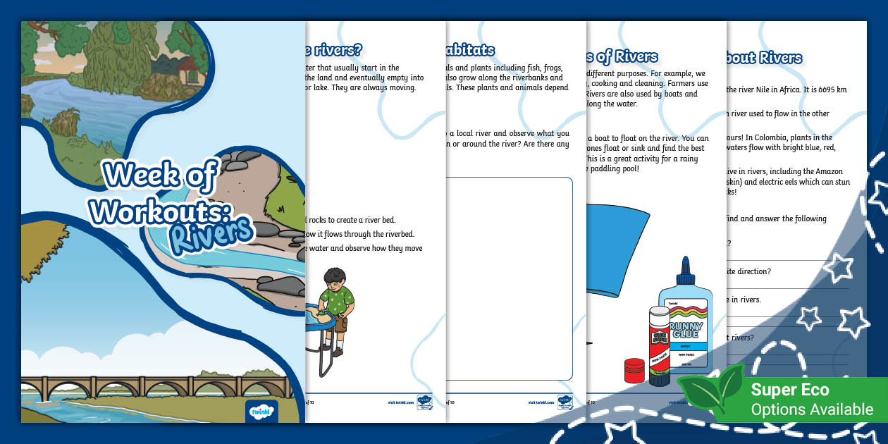 Rivers Week of Workouts (Ages 5 - 7) (teacher made) - Twinkl