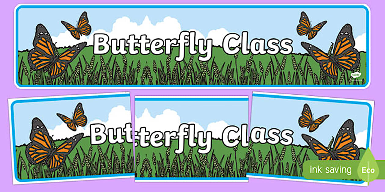 Butterfly Themed Classroom Display Banner (teacher made)