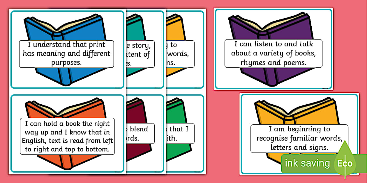 EYFS 'I Can' Reading Area Continuous Provision Prompt Cards