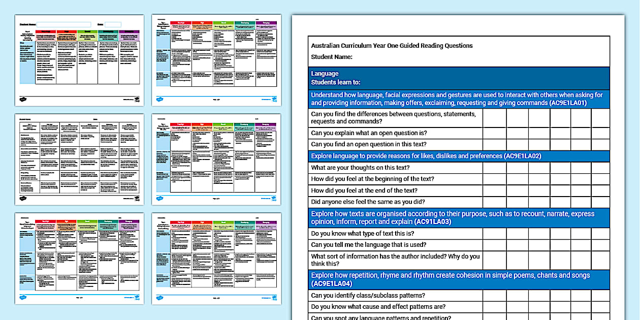 Year 1 Assessment Rubrics Pack Ι Literacy Assessment