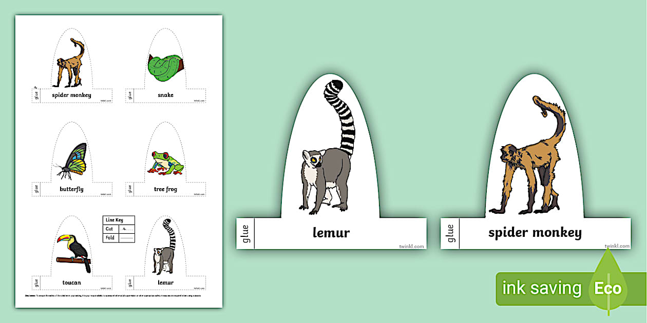 Rainforest Animal Finger Puppets (teacher made) - Twinkl