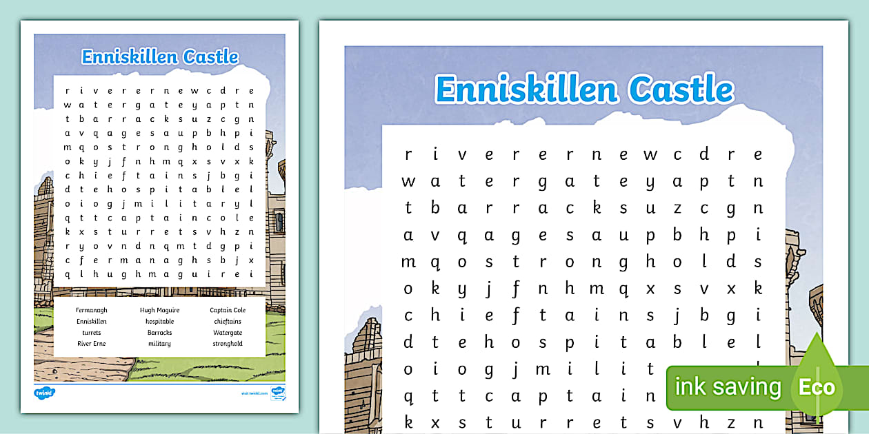 Enniskillen Castle Word Search (teacher made) - Twinkl