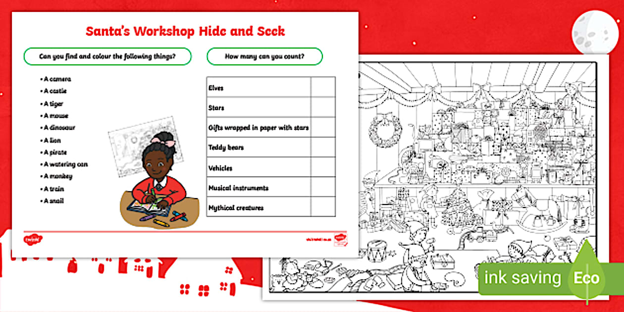 Find The Hidden Object Christmas Printable Worksheet
