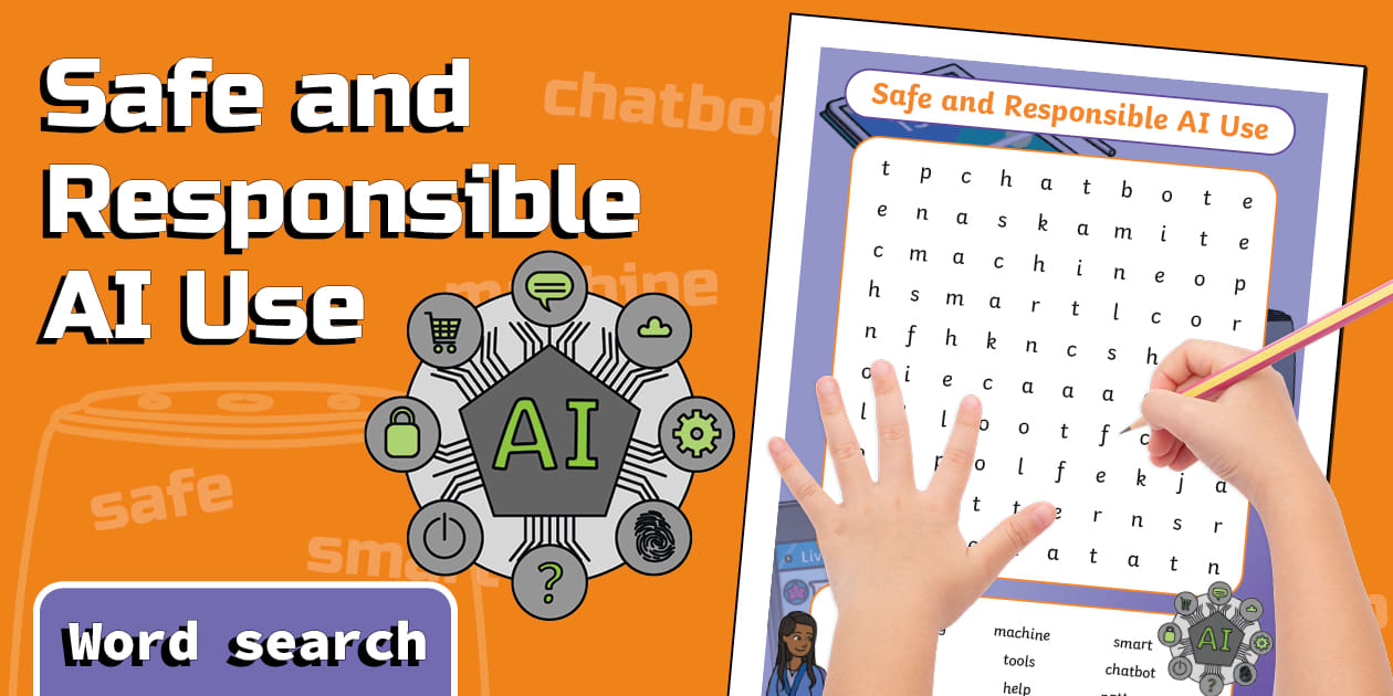 KS1 Safe and Responsible AI Use Word Search