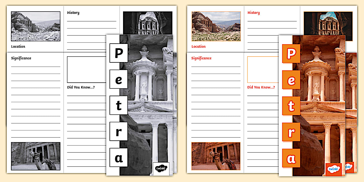 Petra Leaflet Template (teacher made) - Twinkl