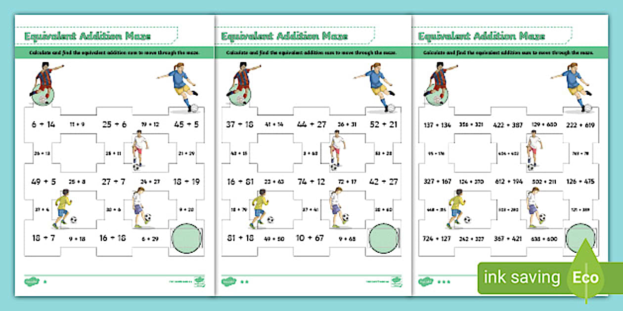Equivalent Addition Maze (teacher made) - Twinkl