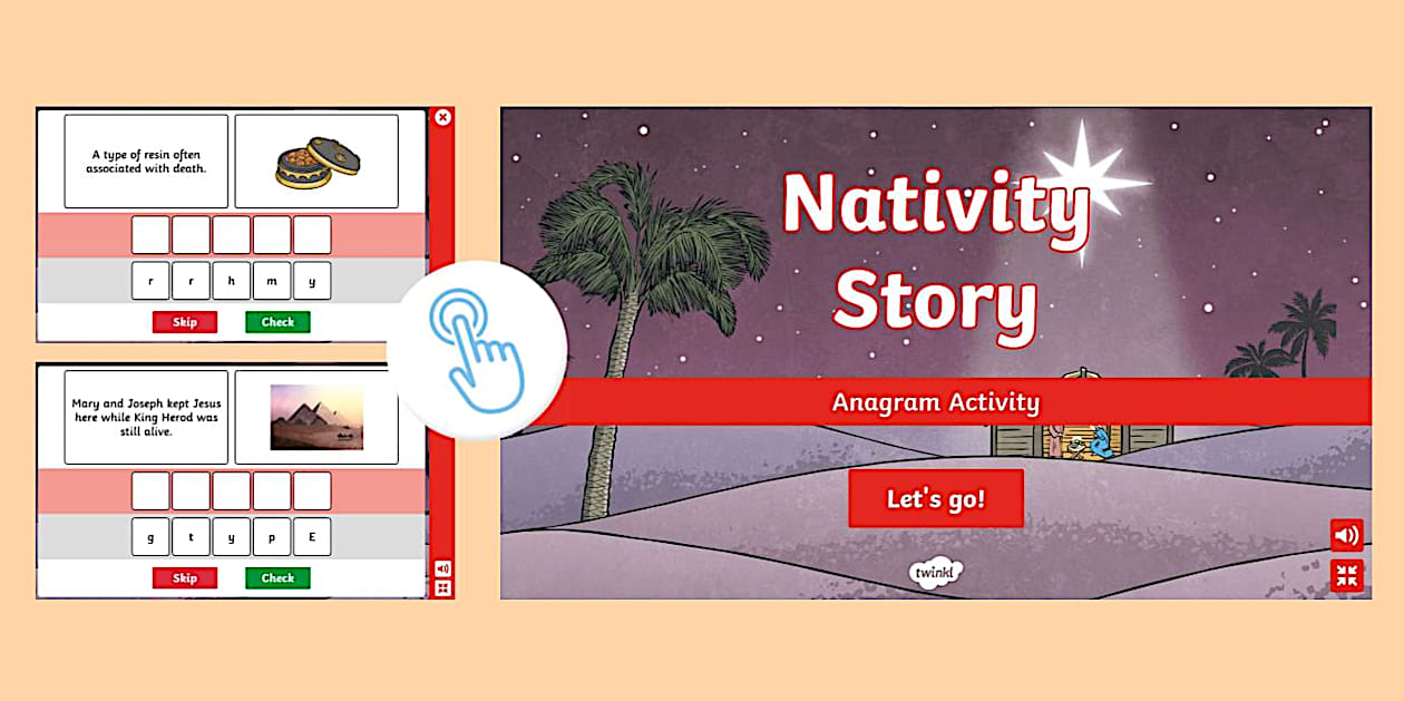 Nativity Story Anagrams Activity (teacher made) - Twinkl