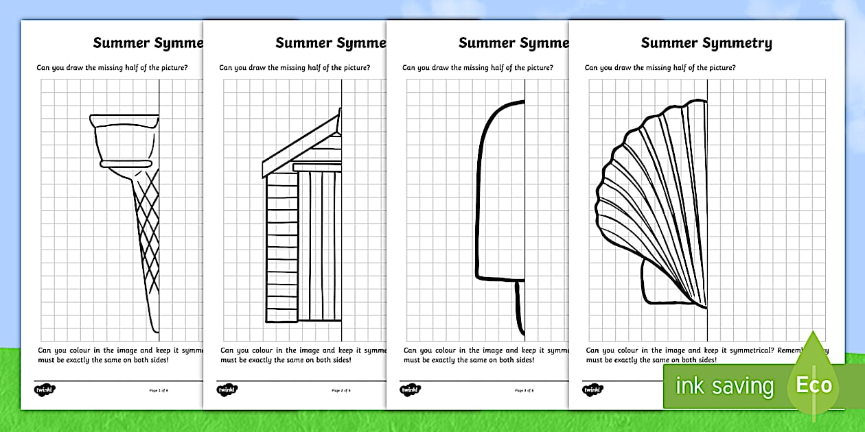 Summer Symmetry Worksheet / Worksheets (Teacher-Made)