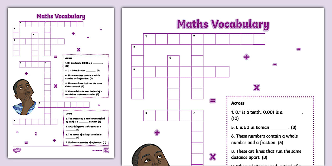 👉 Maths Vocabulary Crossword - KS2 - Maths (Teacher-Made)