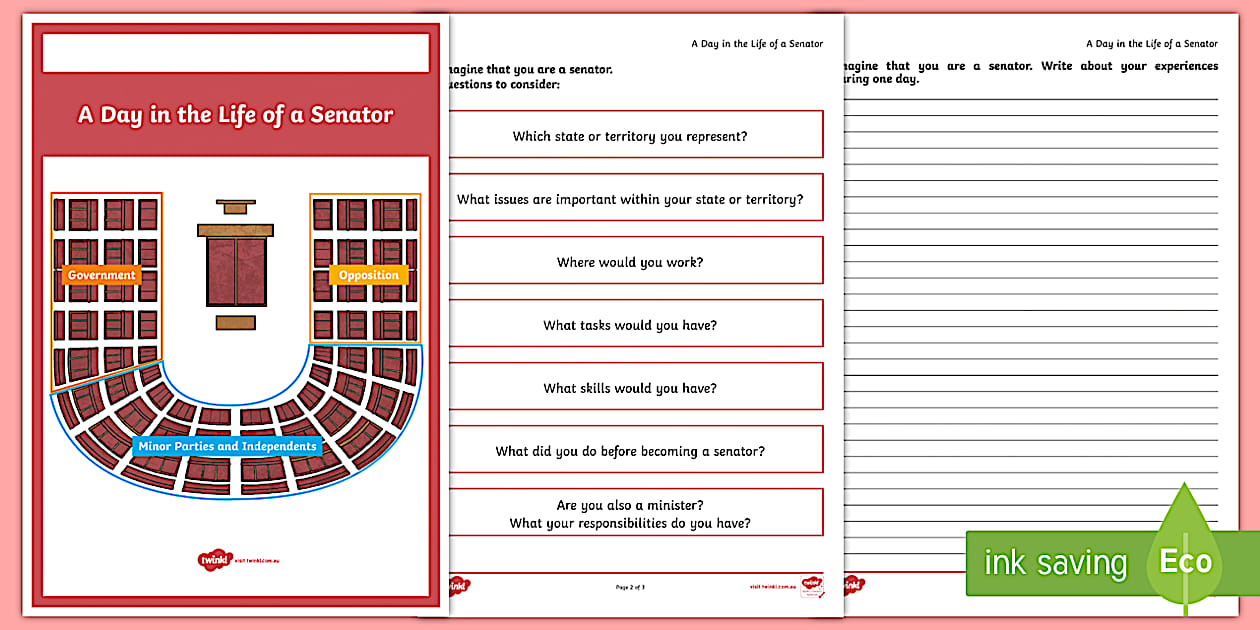 The Senate A Day in the Life Worksheet
