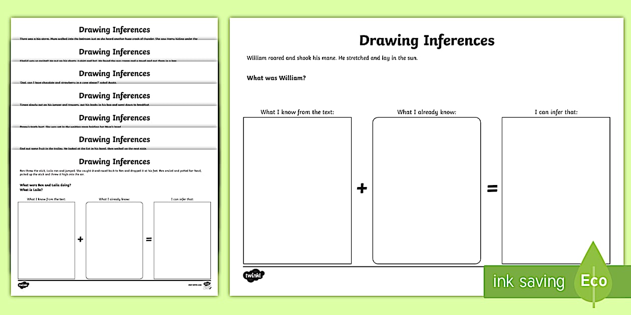 Drawing Inferences in Writing Activity Worksheet - Twinkl
