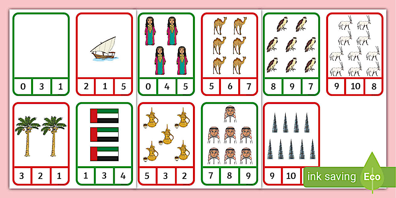 National Day Number Recognition Clip Card Activity - Twinkl