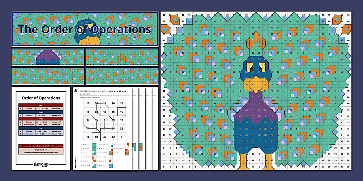 👉 BIDMAS Student Work Display - Maths Mosaic - Twinkl