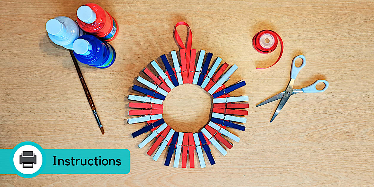 Union Jack Wreath | British Crafts To Make - Twinkl