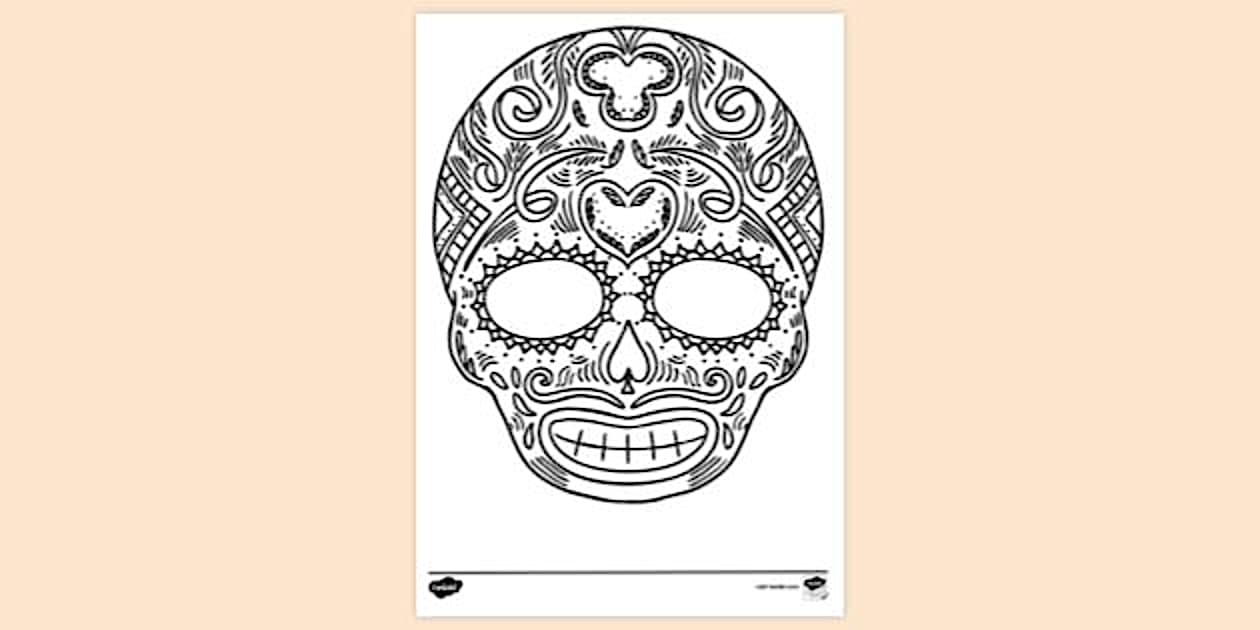 Free Sugar Skull Colouring Page | Colouring Sheets - Twinkl