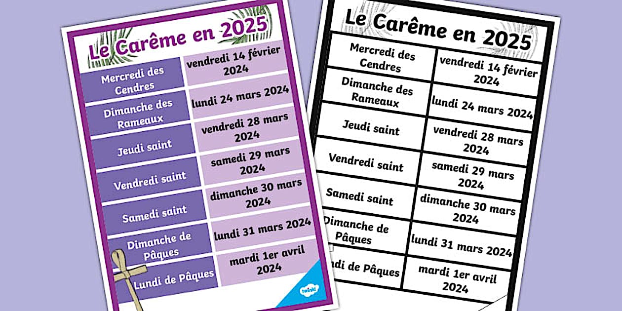 Les dates autour du Carême 2024 - poster (professor feito) Les dates autour du Carême 2024 - poster (professor feito)