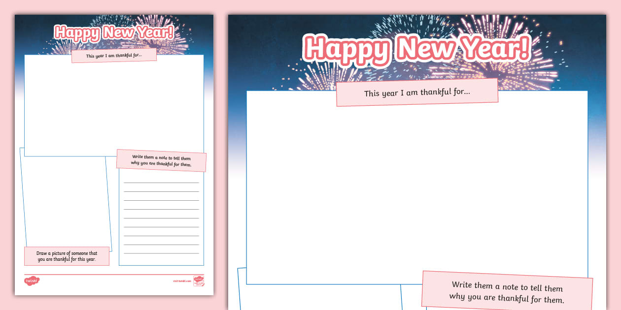 Happy New Year- This Year I Am Thankful For... KS2 - Twinkl