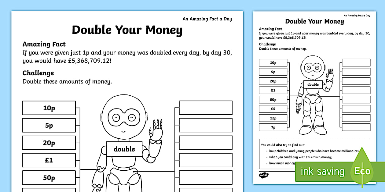 Double Your Money Worksheet / Worksheet (teacher made)