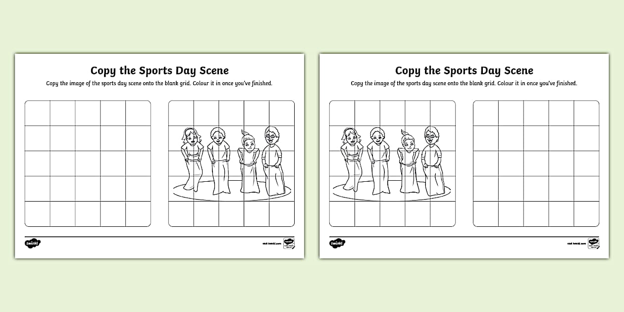 Copy the Sports Day Scene Worksheet (teacher made) - Twinkl