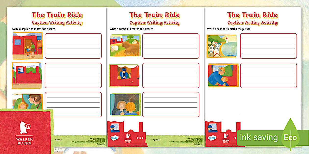 FREE! - The Train Ride Caption Writing Activity - Twinkl