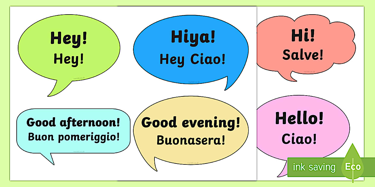 Social Greetings Prompt Cards English/Italian - Social Greetings Prompt ...