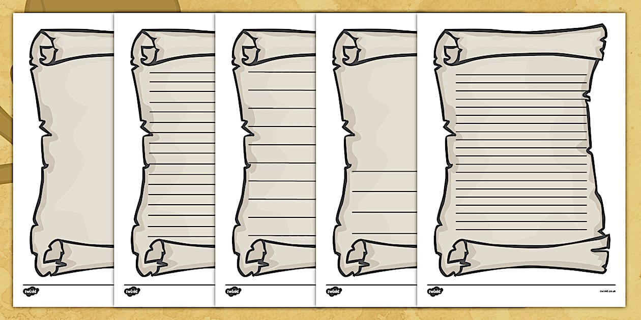 Pirate Scroll Writing Templates - Scroll template - Twinkl