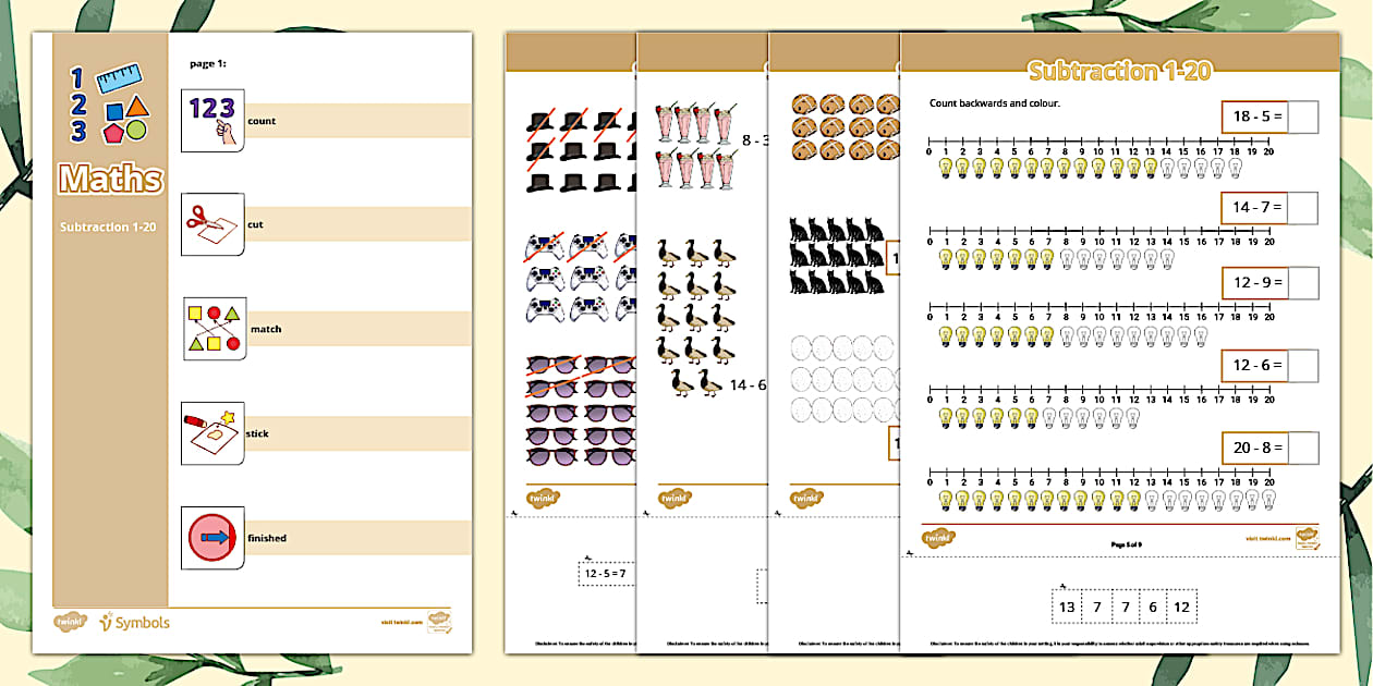 👉 SEND Older Learners Structured Steps Maths Subtraction 1-20