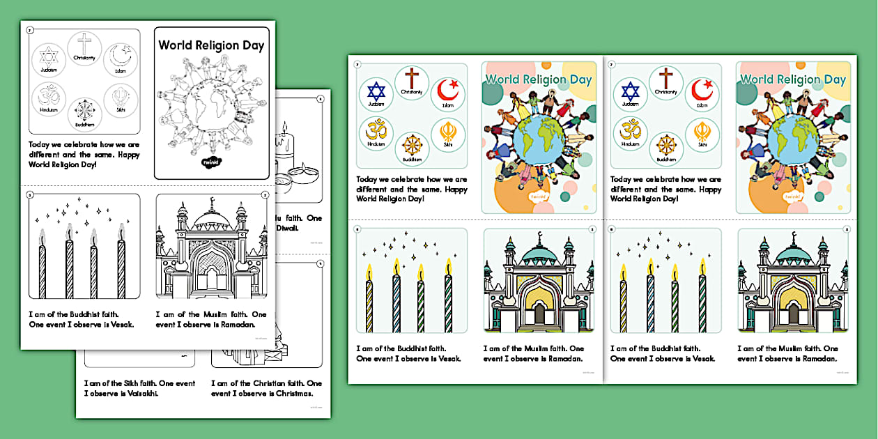 World Religion Day Emergent Reader | Printable | Twinkl