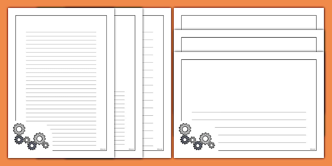 Editable Cogs Page Borders (teacher made) - Twinkl