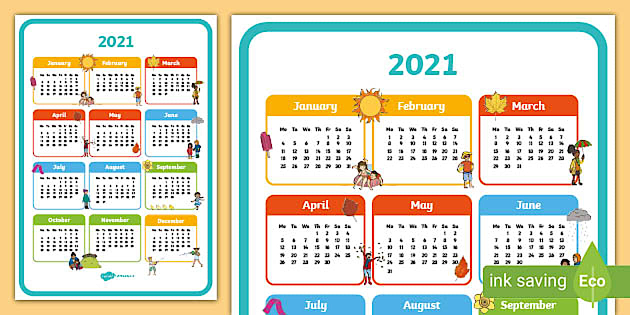 Seasons Themed Display Calendar