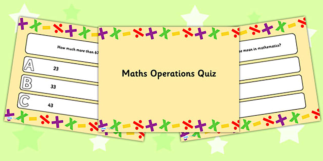 Maths Operations PowerPoint Quiz (teacher made) - Twinkl