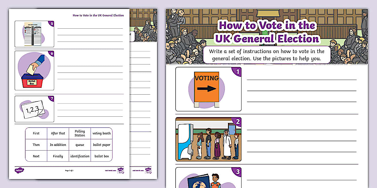 How to Vote Instruction Writing Template (teacher made)