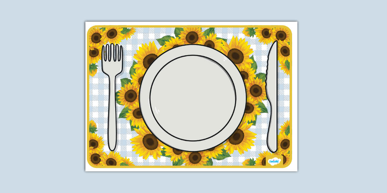 Sunflower-Themed Place Mats (teacher made) - Twinkl