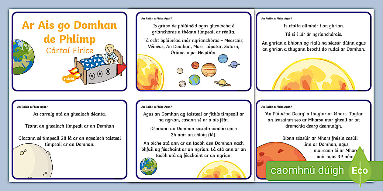 Ar Ais go Domhan de Phlimp Cártaí Fírice Ar Ais go Domhan de Phlimp Back to