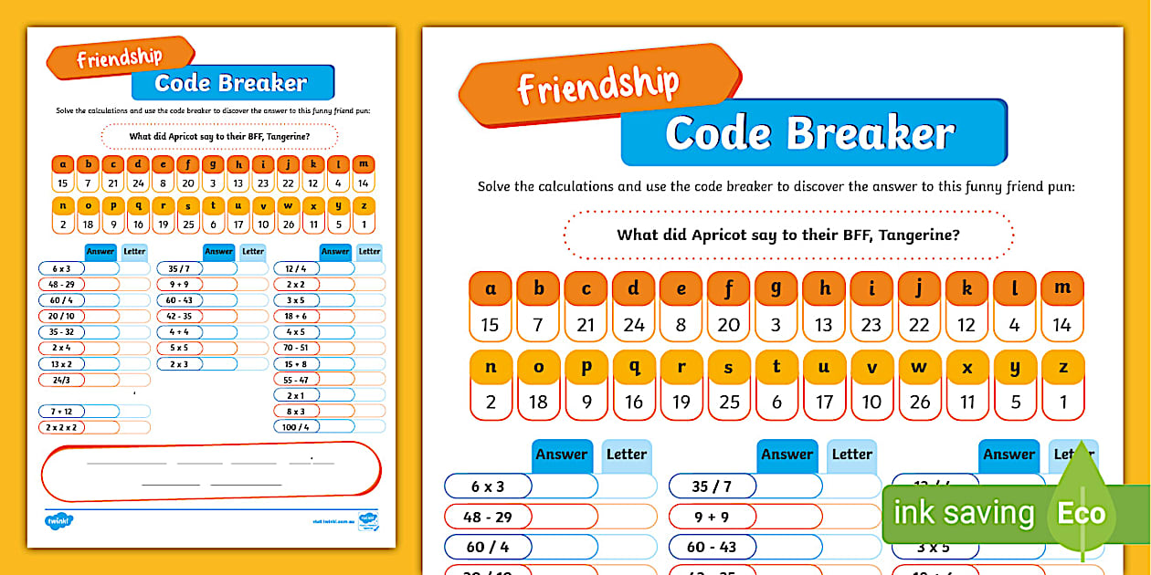 Friendship Code Breaker - Year 5 Maths (Teacher-Made)