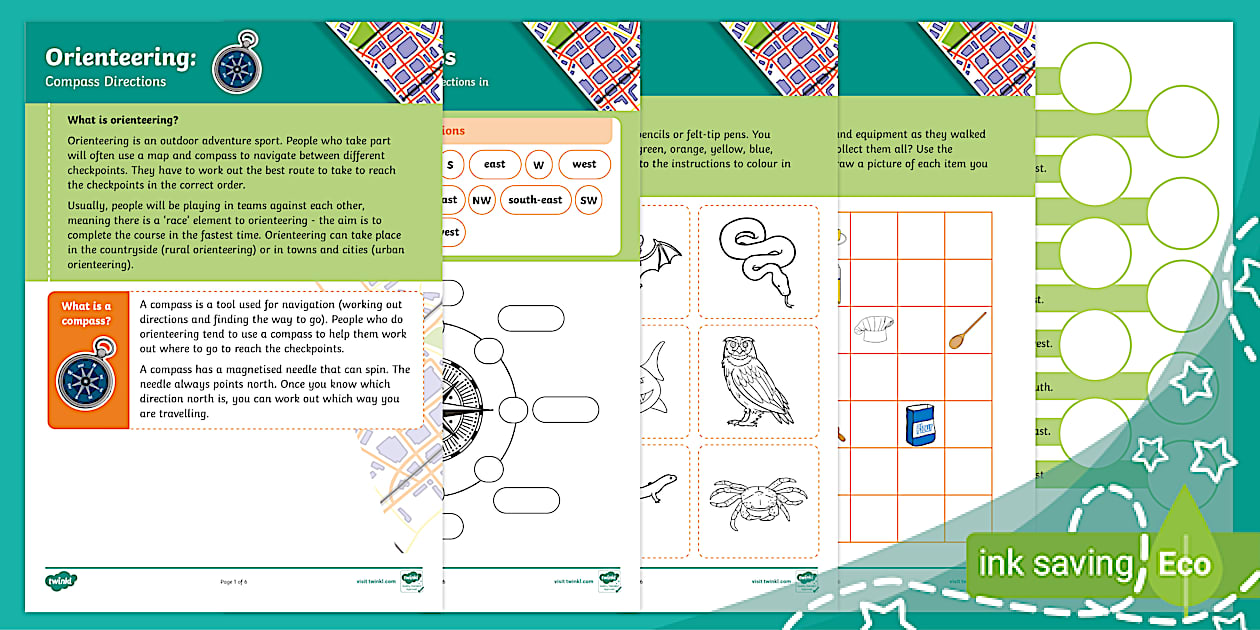 Orienteering: Compass Directions (Ages 5 - 7) (teacher made)