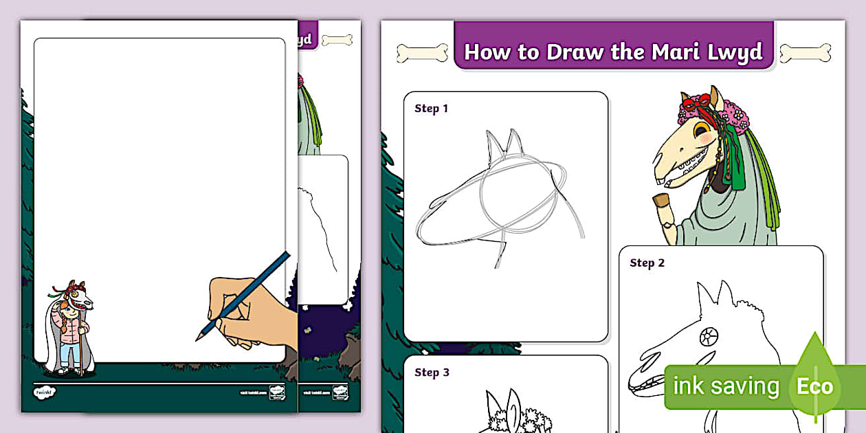 How to draw the Mari Lwyd - Art Lessons for PS2 - Twinkl