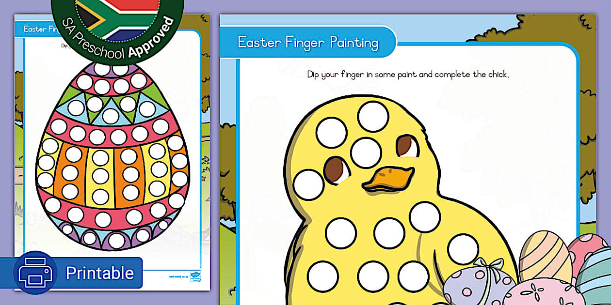 Easter Finger Painting (teacher made) - Twinkl
