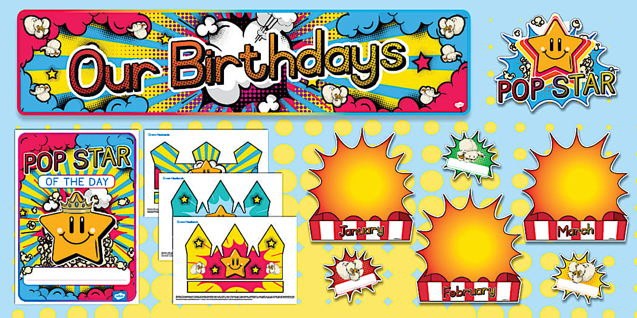 Classroom Birthday Celebrations | Popcorn Birthday Chart