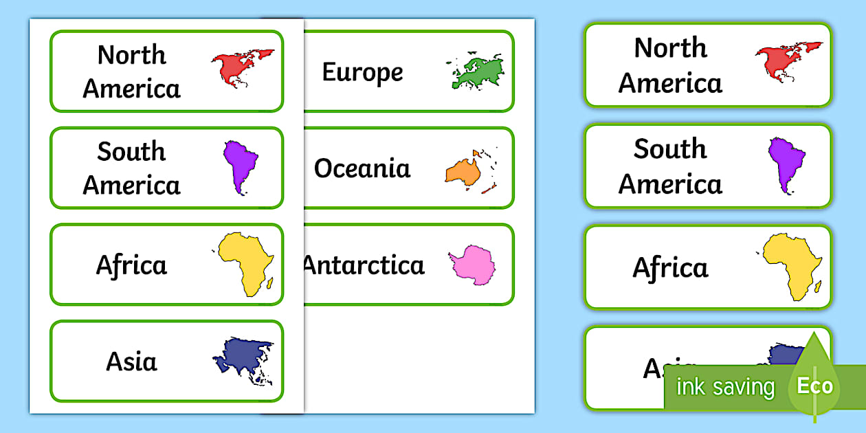 SA Continents Of The World (l'enseignant a fait) - Twinkl