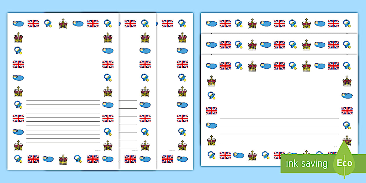 Editable Royal Baby Prince Page Border Pack - Twinkl
