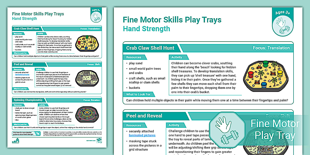 Hand Strength Fine Motor Skills Play Trays (Set 2) | Twinkl